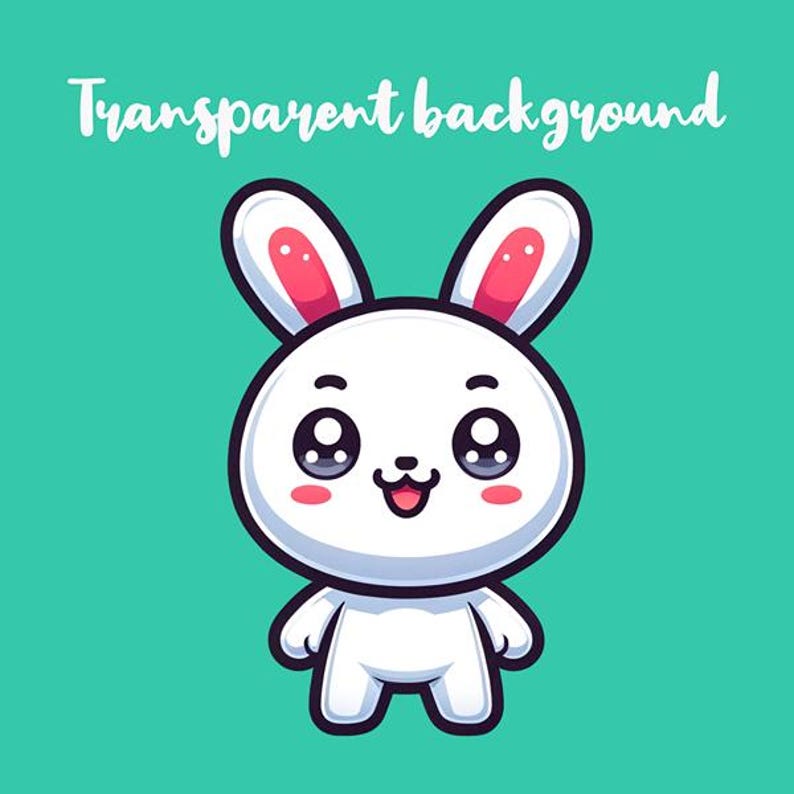 Cute Chibi Rabbit Emotes Clipart / Kawaii Bunnies Digital Files - Etsy