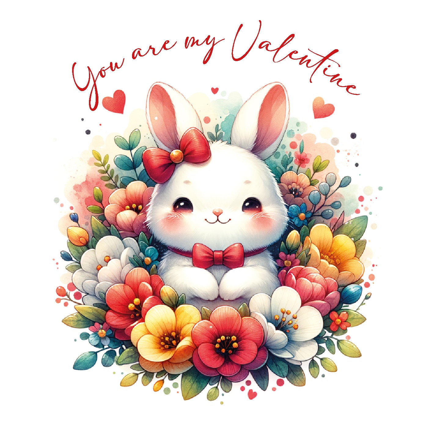 Valentine Clip Art Bundle With Cute Bunnies - Etsy