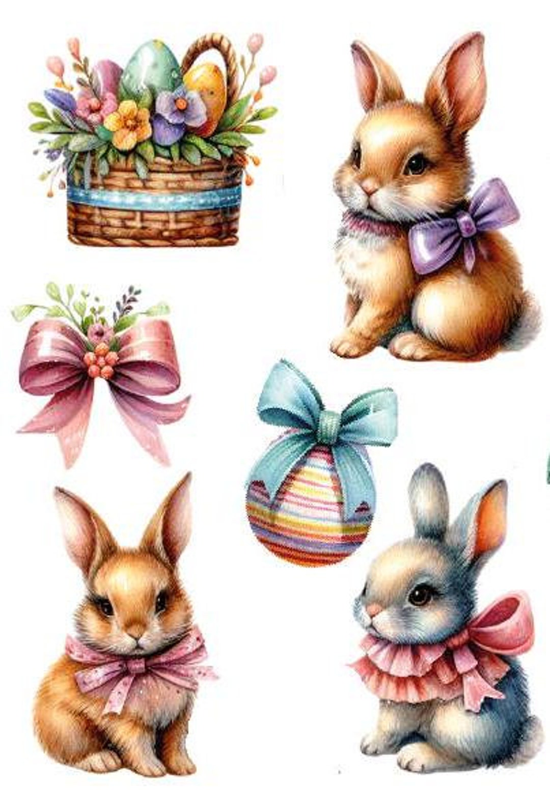 Easter Bunny Digital Files Cute Rabbit Clip Art / Easter Printables ...