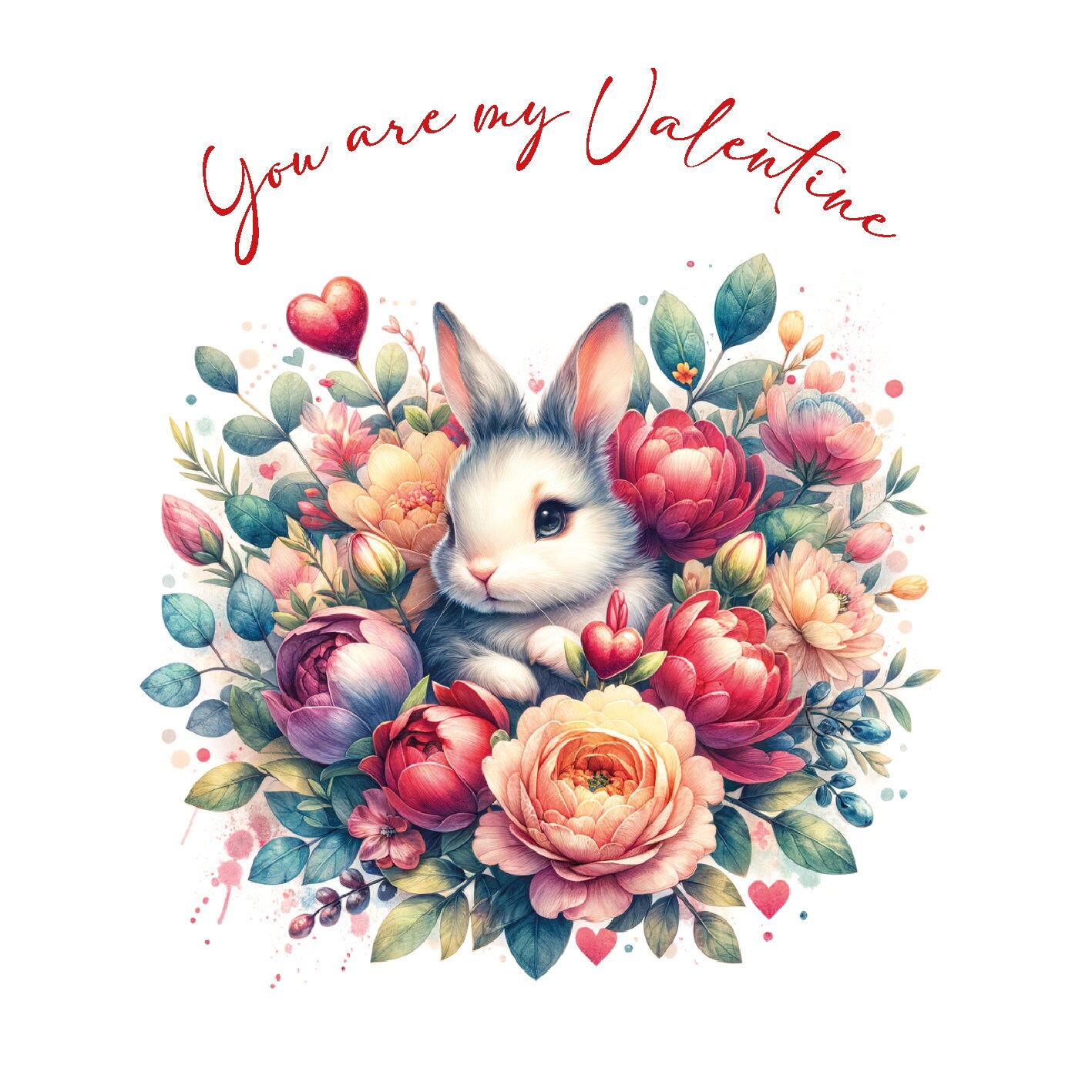 Valentine Clip Art Bundle With Cute Bunnies - Etsy