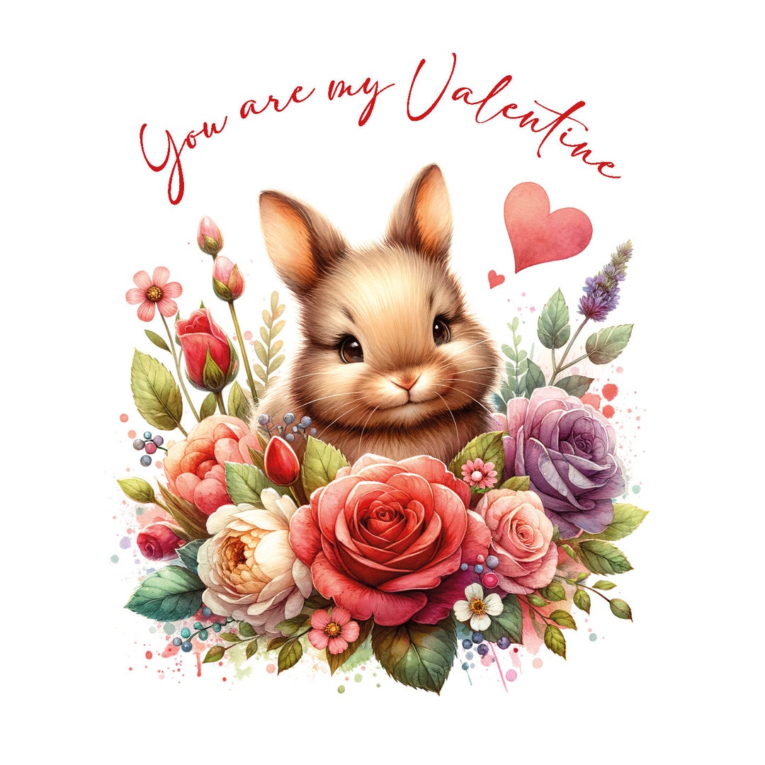 Valentine Clip Art Bundle With Cute Bunnies - Etsy