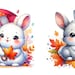 Autumn Bunny Clip Art, Cute Fall Animals (digital Download) - Etsy