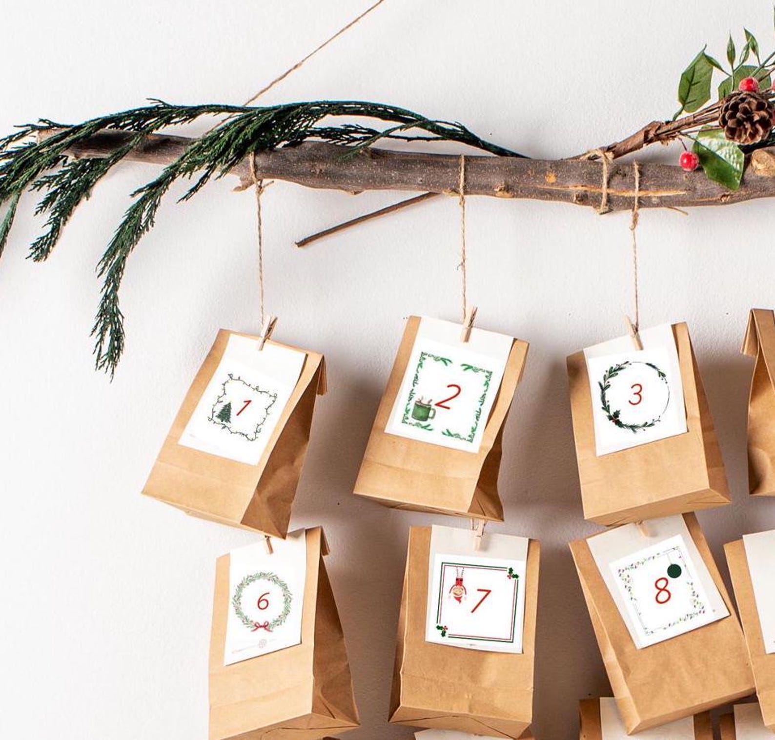 Printable Advent Calendar Numbers / Printable Christmas Advent Calendar ...