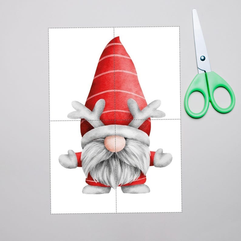Printable Christmas Matching Puzzle, Winter Theme Toddler Preschool ...