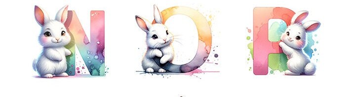Cute Printable Alphabet Clip Art With Bunnies / Animal Alphabet ...