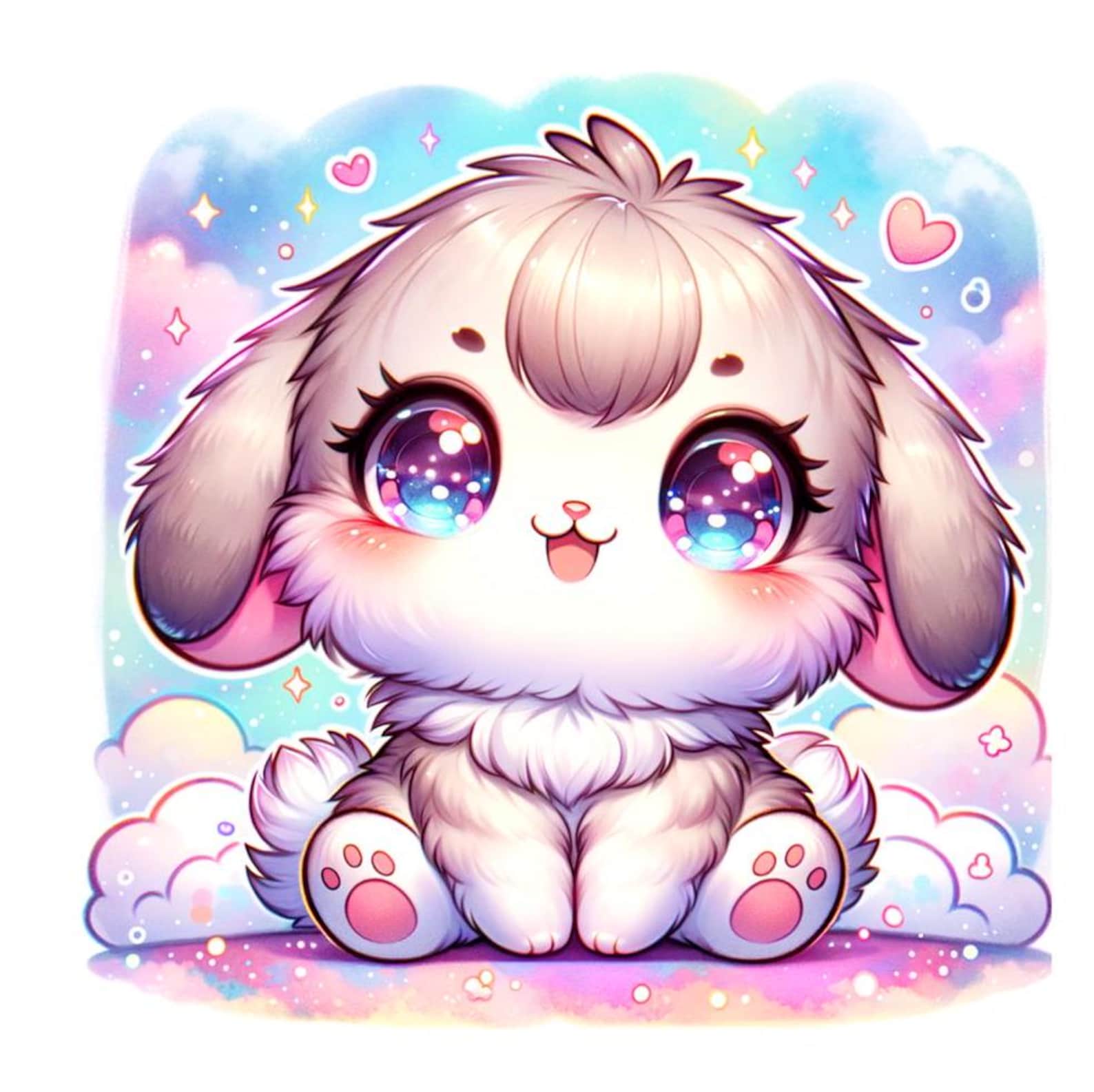Cute Chibi Rabbit Clipart / Kawaii Bunnies Digital Files - Etsy UK