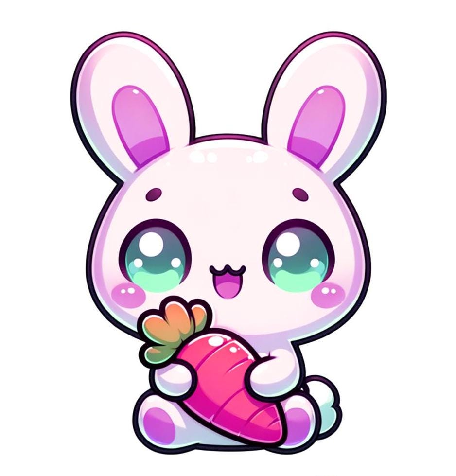 Cute Chibi Rabbit Clipart / Kawaii Bunnies Digital Files - Etsy
