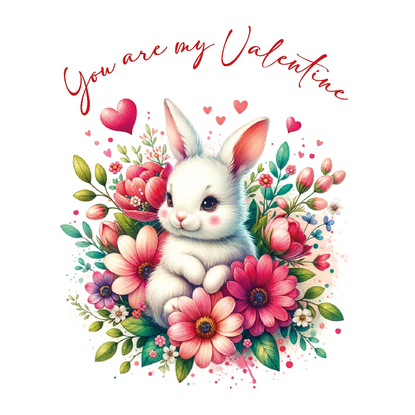 Valentine Clip Art Bundle With Cute Bunnies - Etsy