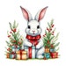 Christmas Bunny Digital Files / Christmas Clip Art Cute Bunnies ...