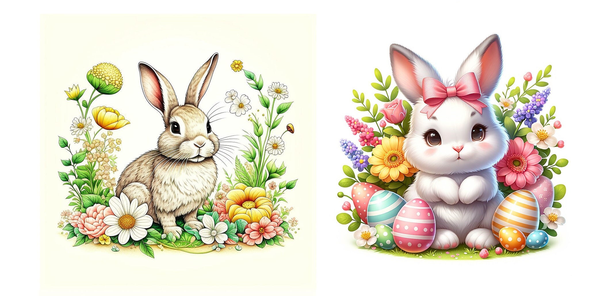 Easter Bunny Digital Files Easter Clipart - Etsy