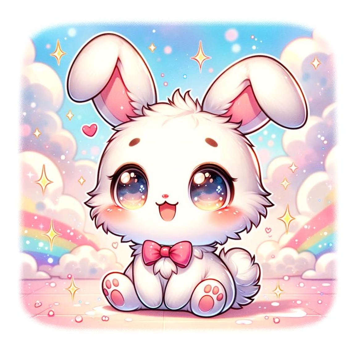 Cute Chibi Rabbit Clipart / Kawaii Bunnies Digital Files - Etsy UK