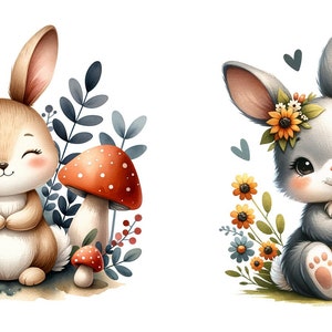 Autumn Bunny Digital Files Cute Bunny Clip Art Printable Rabbit - Etsy