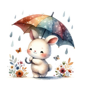 Autumn Bunny Digital Files Cute Bunny Clip Art Printable Rabbit - Etsy