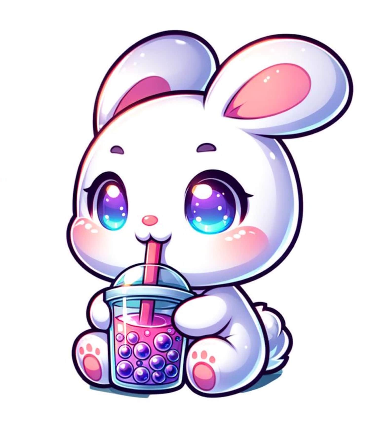 Cute Chibi Rabbit Clipart / Kawaii Bunnies Digital Files - Etsy
