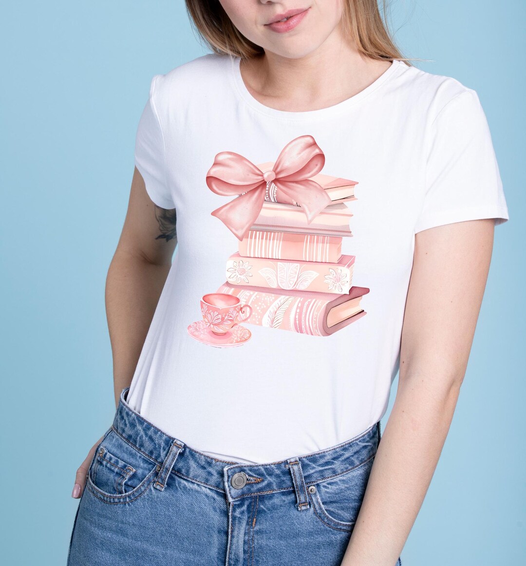 Boho Pink Book Lover Png / Girly Bookworm / Book Lover Watercolor ...