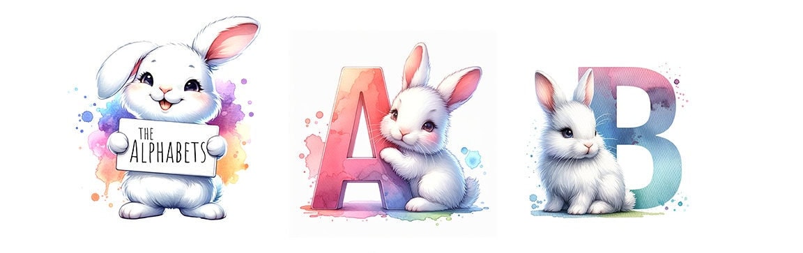 Cute Printable Alphabet Clip Art With Bunnies / Animal Alphabet ...