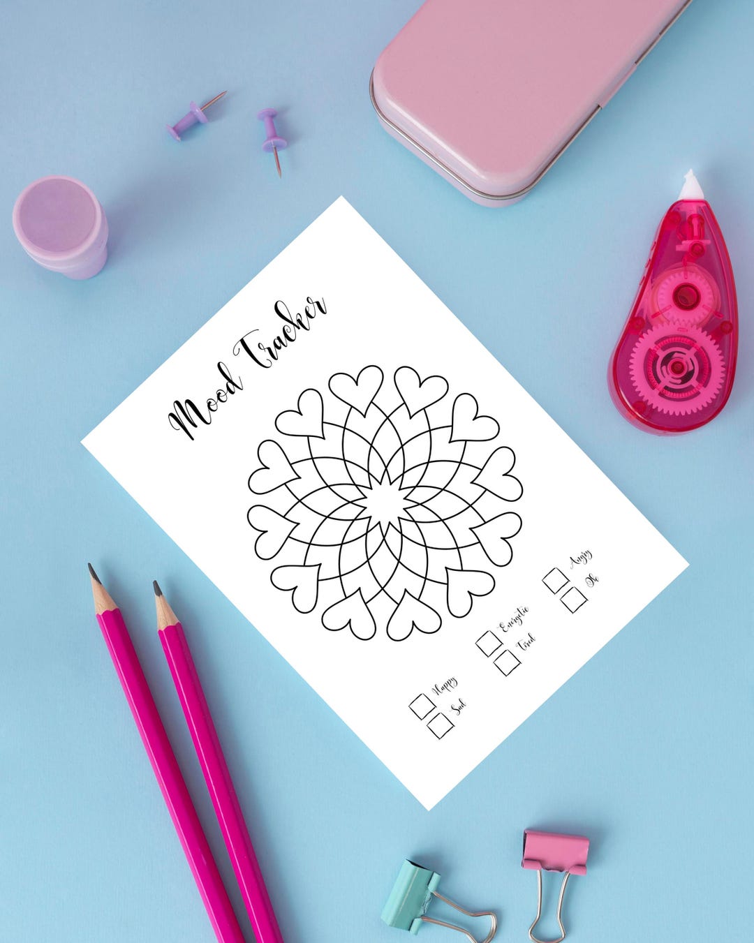 Mandala Monthly Mood Tracker / Printable Journal Page / Feeling Tracker ...