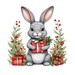 Christmas Bunny Digital Files / Christmas Clip Art Cute Bunnies ...