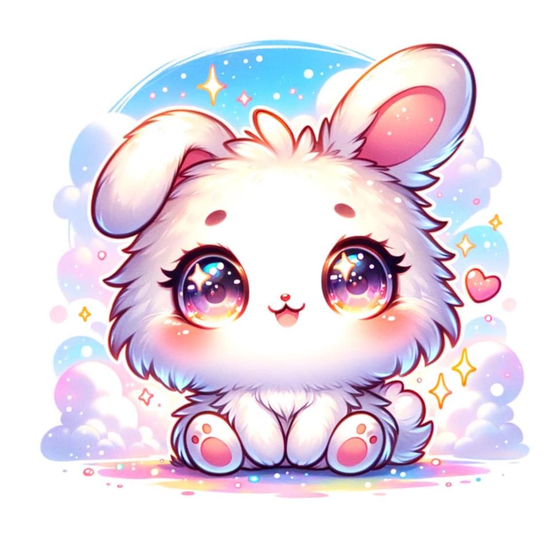 Cute Chibi Rabbit Clipart / Kawaii Bunnies Digital Files - Etsy UK