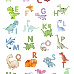 Dinosaur Alphabet Poster Instant Download / Dinosaurs ABC Kindergarden ...