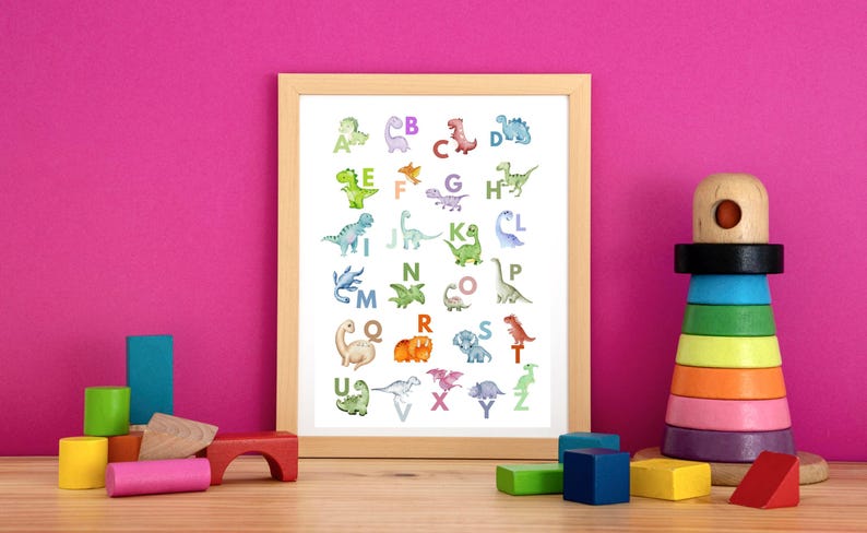 Dinosaur Alphabet Poster Instant Download / Dinosaurs ABC Kindergarden ...