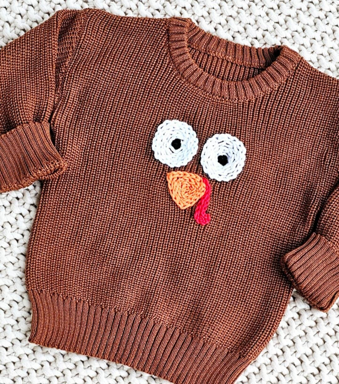 Custom Hand Embroidered Turkey Sweater | Girls Sweater | Boys Sweater ...