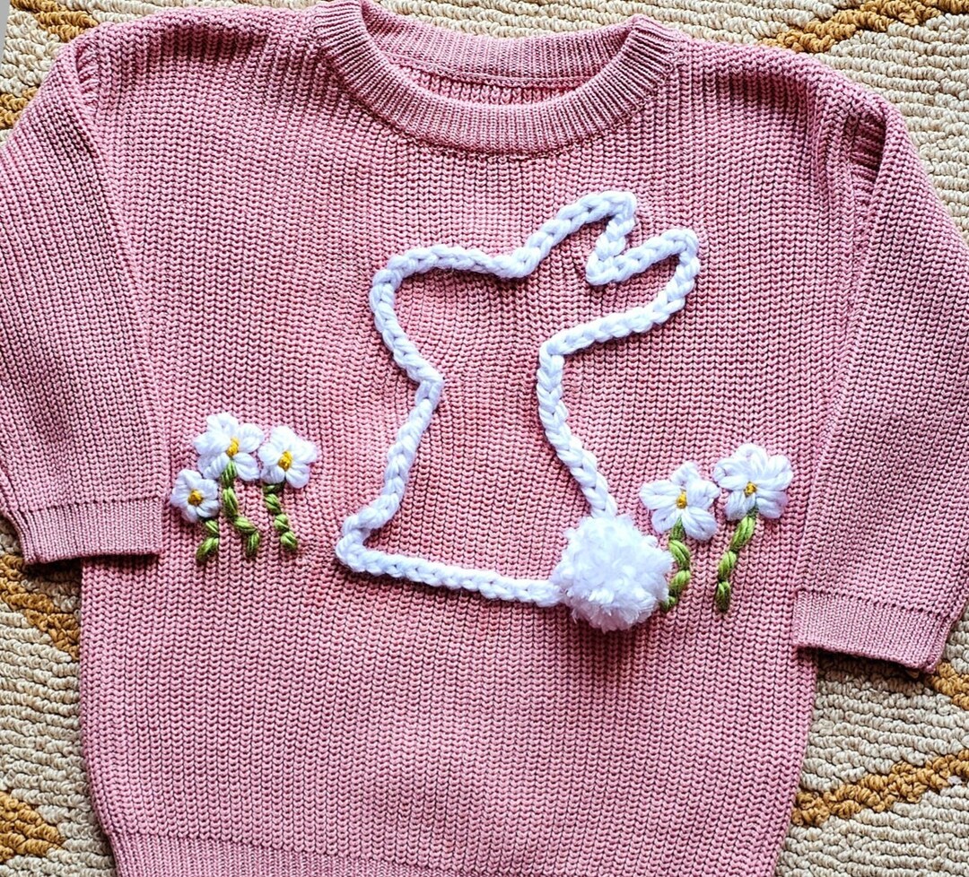 Custom Sweater, Hand Embroidered Baby Sweater, Easter Sweater, Baby ...