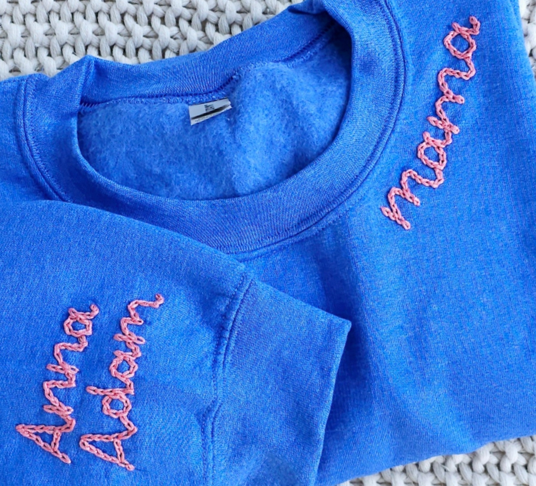 Mama Sweatshirt Chain Stitch Embroidery Custom Hand Embroidered ...