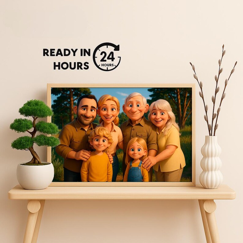 Pixar Style Family Portrait: Custom Cartoon Illustration (digital ...
