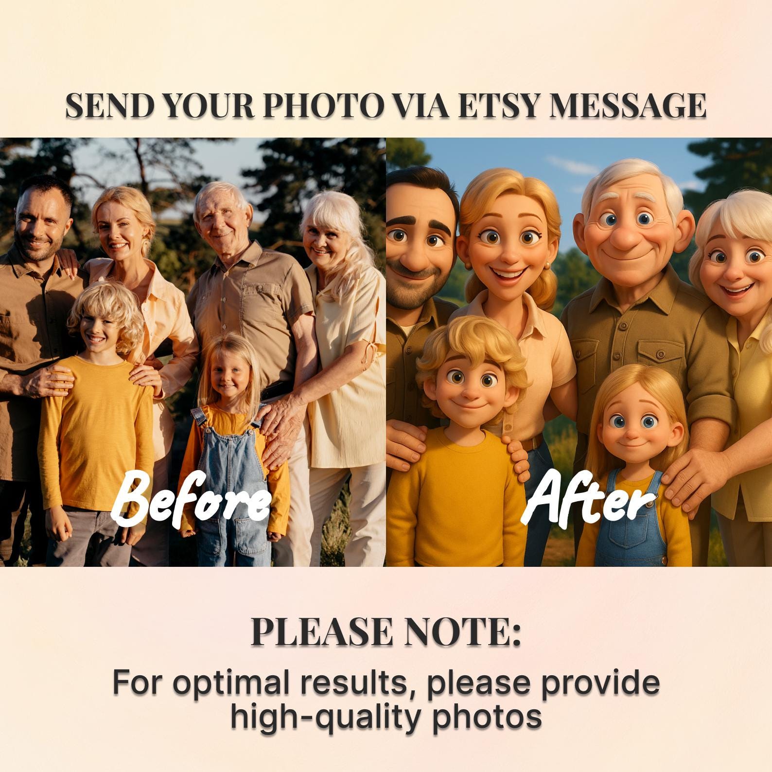 Pixar Style Family Portrait: Custom Cartoon Illustration (digital ...