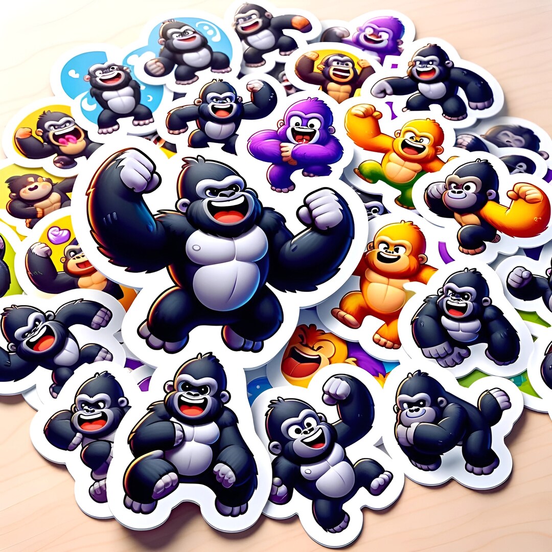 Gorilla Stickers: Expressive Adhesive Stickers Featuring Playful ...