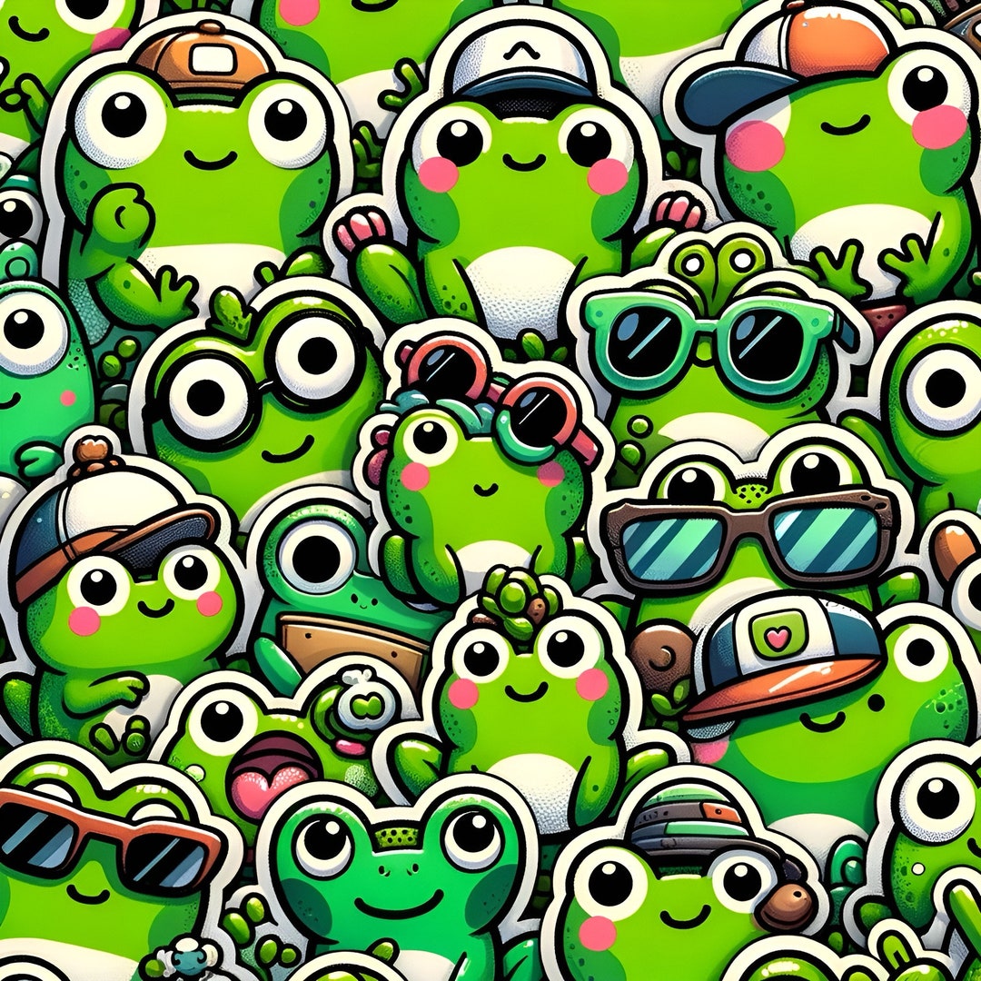 Cute Frogs Random Stickers Cartoon Anime Stickers Self Adhesive ...