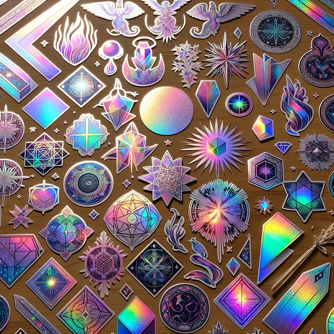 Holographic Magic Stickers. Magic Holographic Mystical Magic Sticker ...