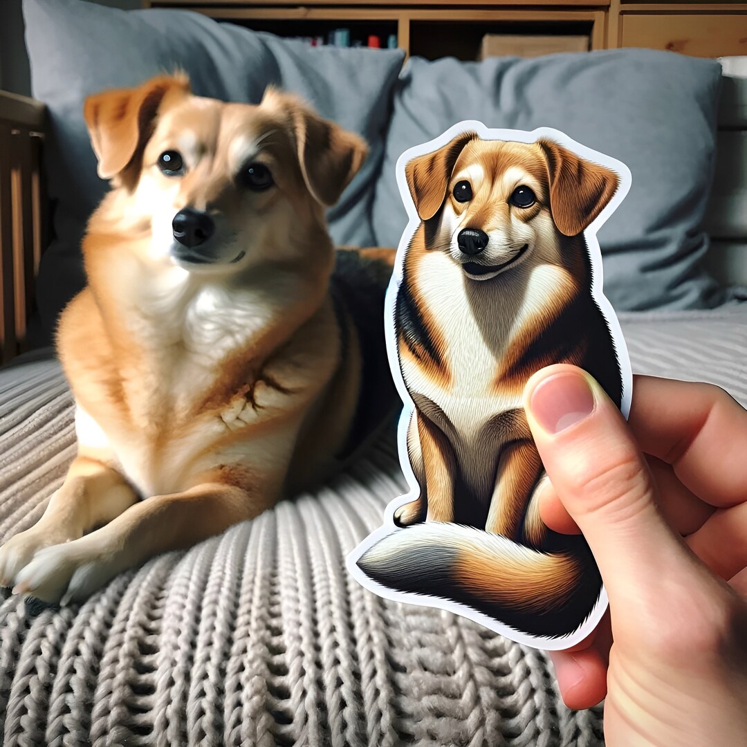 Personalized Dog Stickers Hand Drawn Custom Pet Sticker, Custom Dog ...