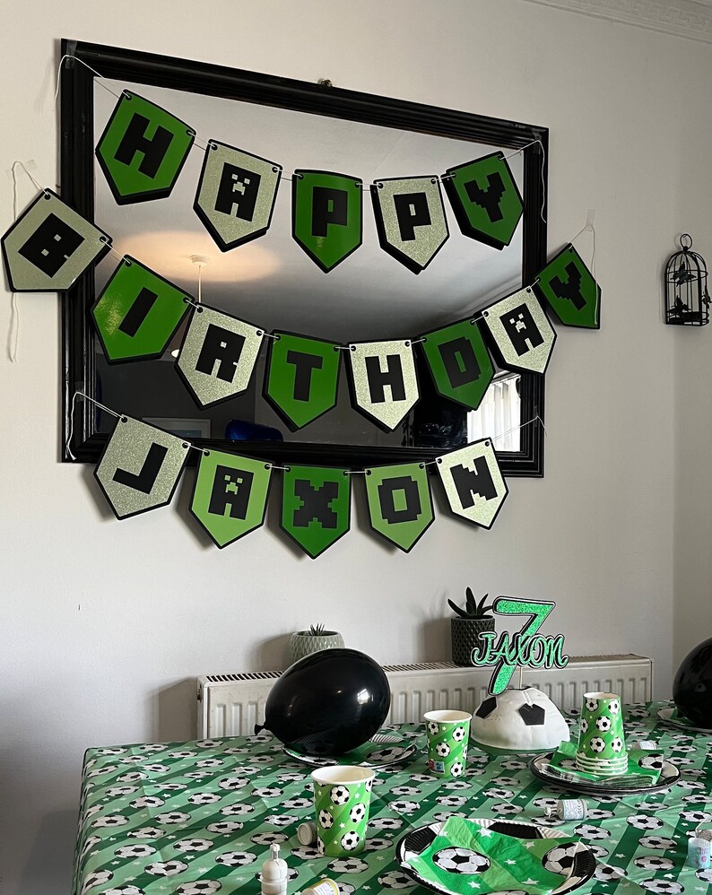 Personalised Minecraft Themed Bunting - Etsy