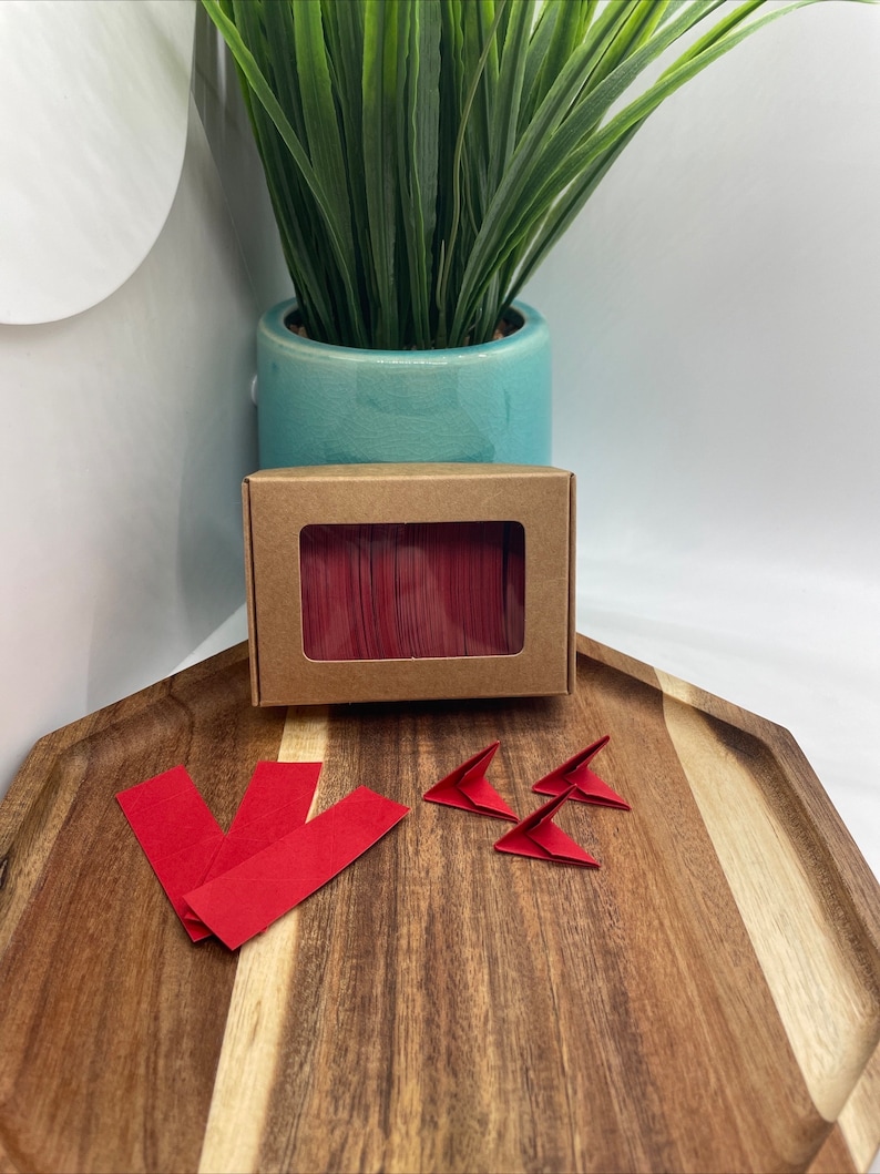 250 PC Red Handmade 3D Origami Triangle Creased Paper Size 1/32 - Etsy