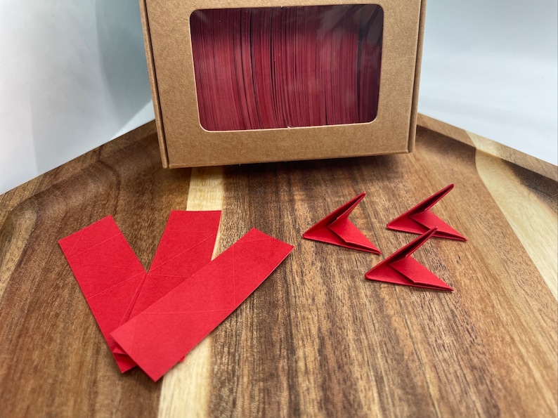 250 PC Red Handmade 3D Origami Triangle Creased Paper Size 1/32 - Etsy