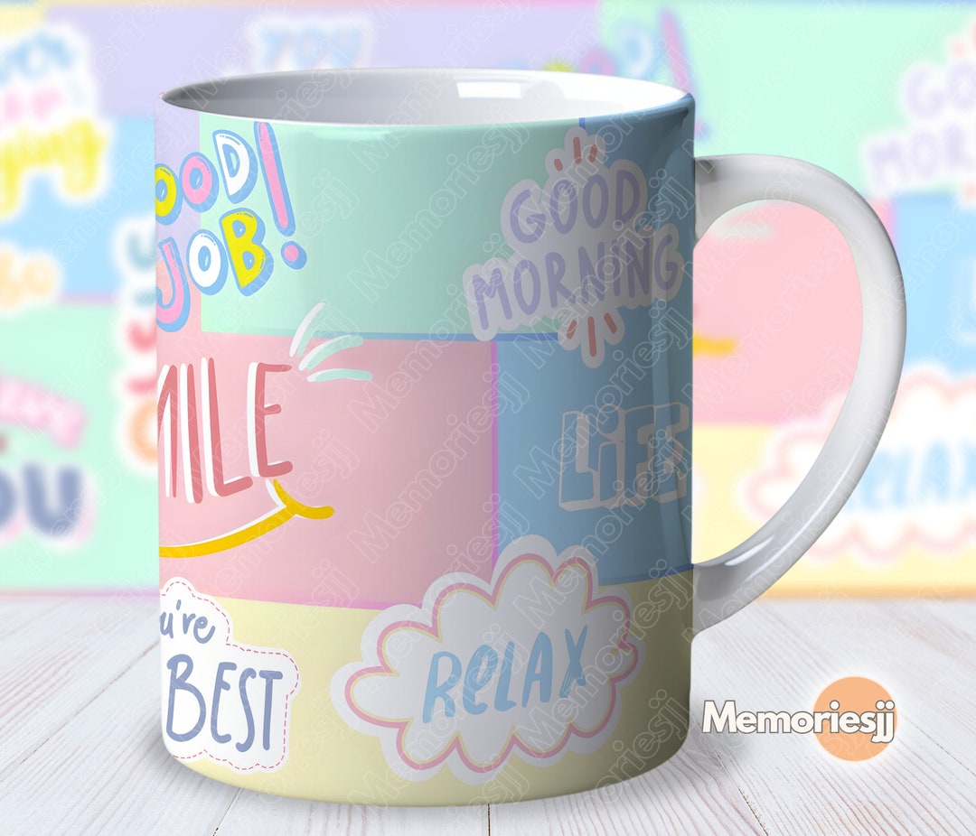 Good Vibes Mug Design for Mug| Digital Sublimation Mug Wrap PNG| 11oz ...