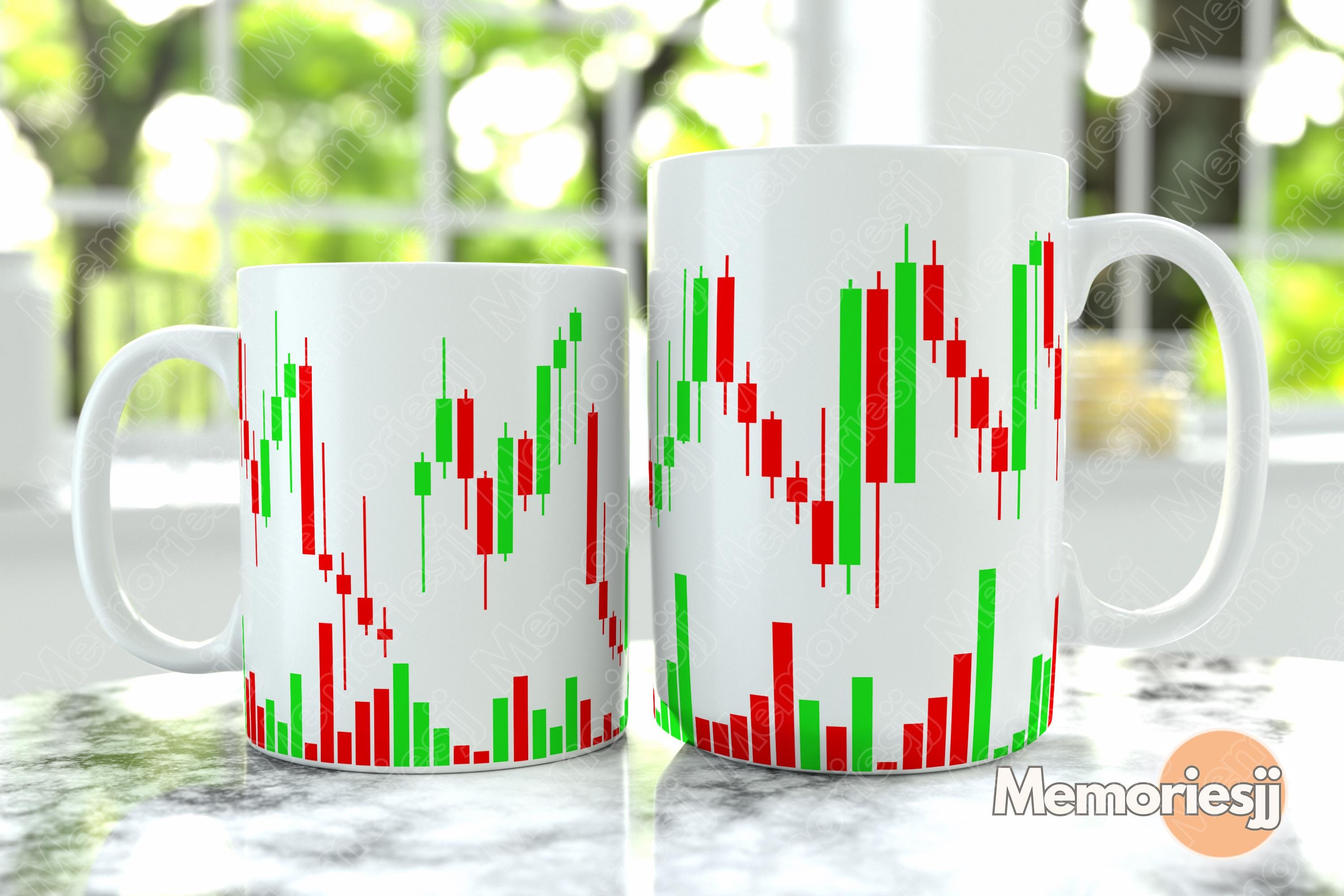 Candlestick Chart Mug Wrap| 4 Candle Stick Stock Design| Japanese ...