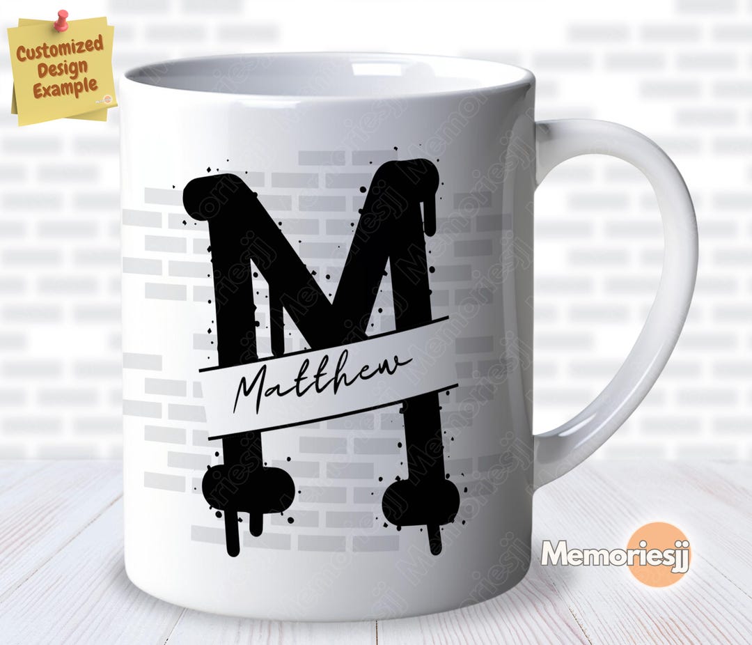 Personalized Name and Initial Mug Wrap, Women and Men Custom Design ...