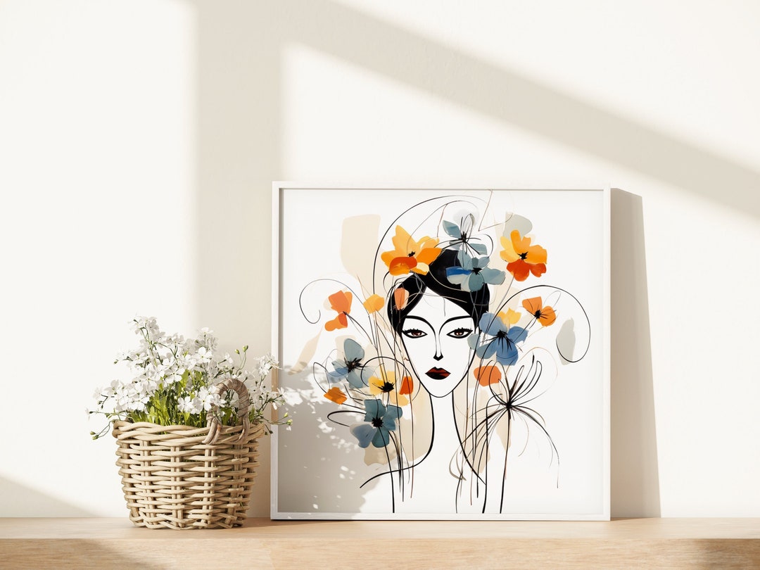 Female Face Digital Art Print, Printable Digital Download, Art Poster ...