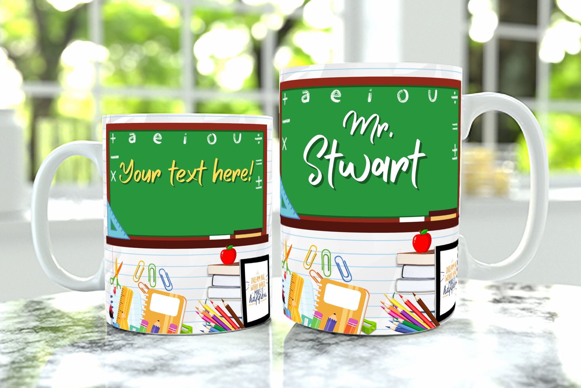 Teacher Mug Wrap Digital Sublimation Mug Wrap 11oz and 15oz Coffee Mug ...