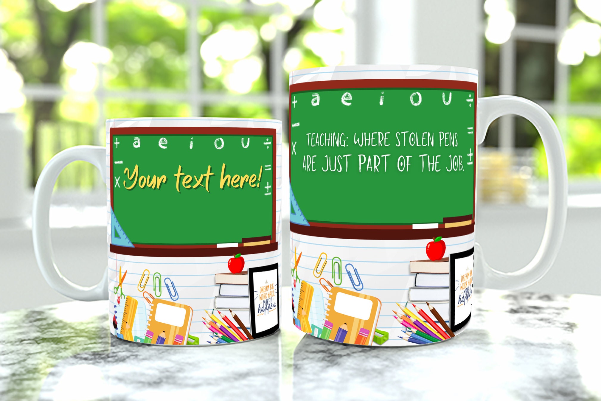 Teacher Mug Wrap Digital Sublimation Mug Wrap 11oz and 15oz Coffee Mug ...