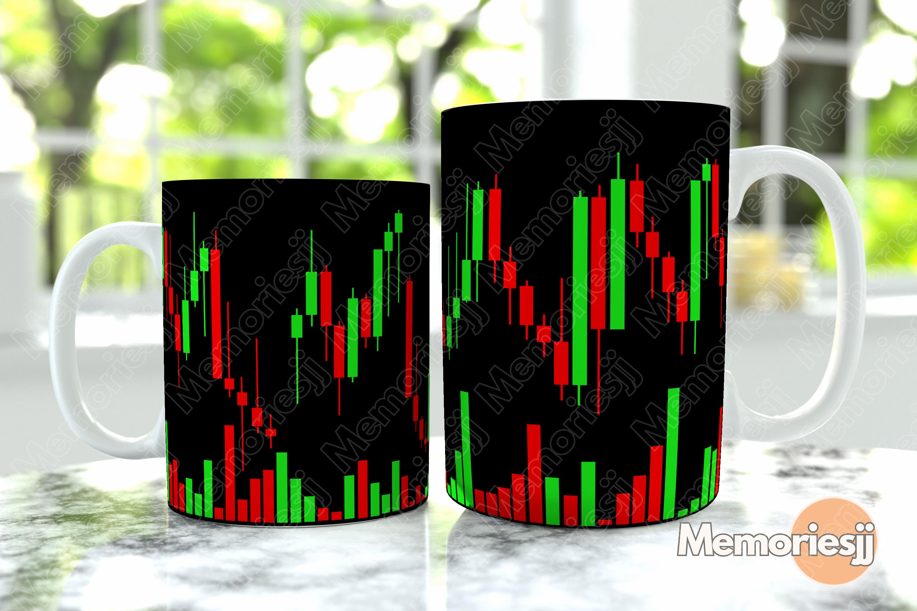 Candlestick Chart Mug Wrap| 4 Candle Stick Stock Design| Japanese ...