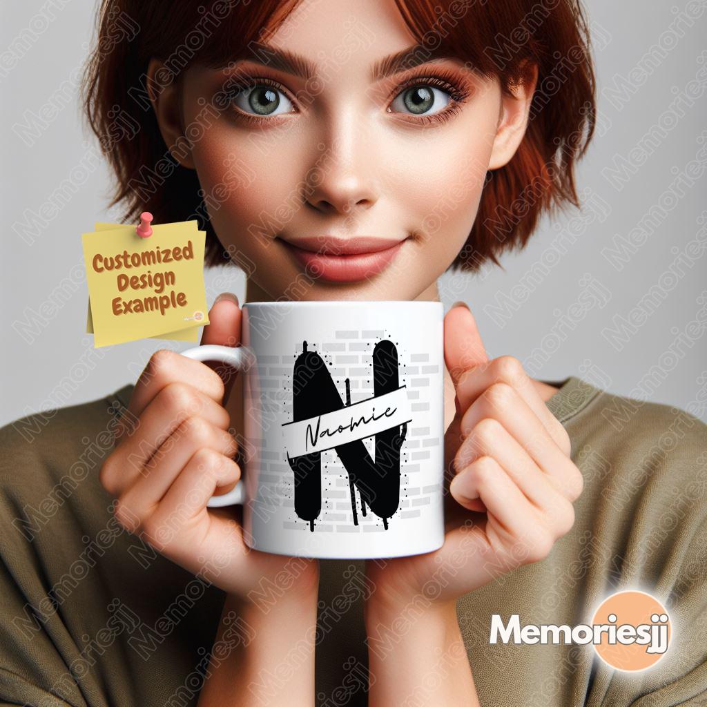 Personalized Name and Initial Mug Wrap, Women and Men Custom Design ...