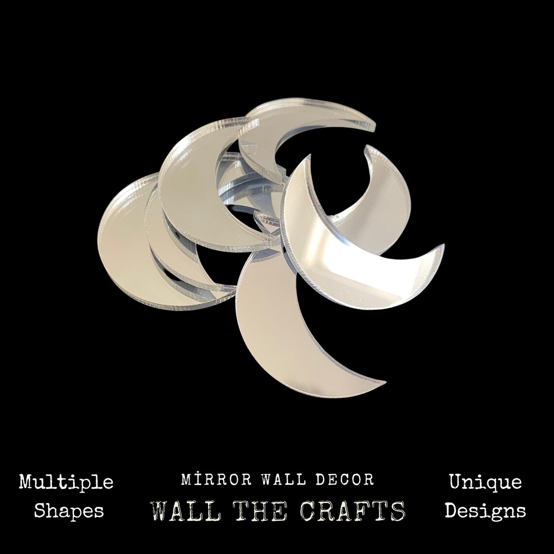 Moon Shaped Crafting Sets of 10, Many Shapes Available, Shaped Mirrors ...