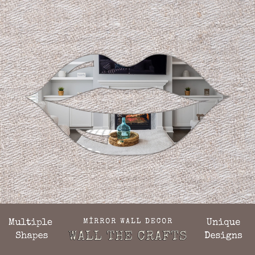 Lips Shaped Acrylic Mirror, Decorative Lips Mirror, Mirror Wall Decor ...