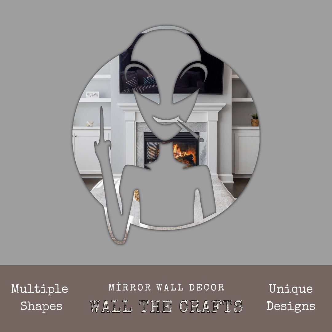 Alien Head Shaped Acrylic Mirror, Decorative Alien Head Mirror, Mirror ...