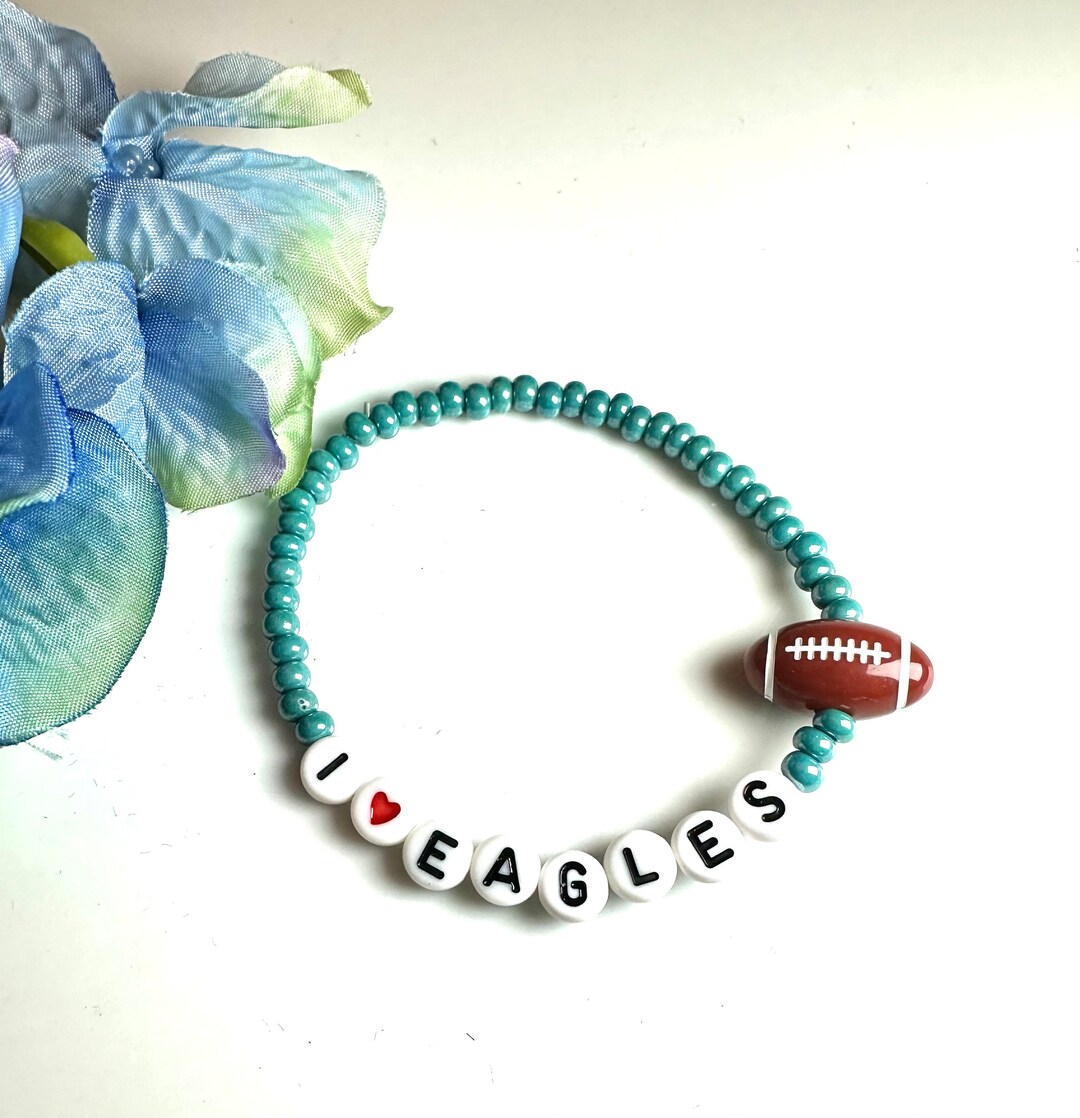 Philadelphia Eagles Beaded Bracelet Fly High Go Birds Game Day Jewelry ...