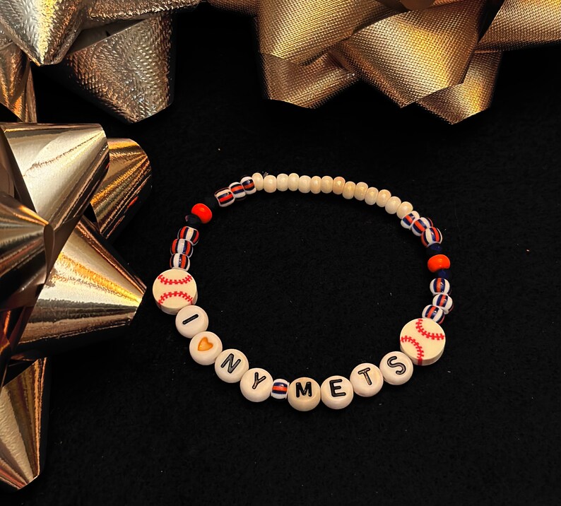 New York Mets Beaded Bracelet Team Pride Baseball Sports Fan Jewelry ...